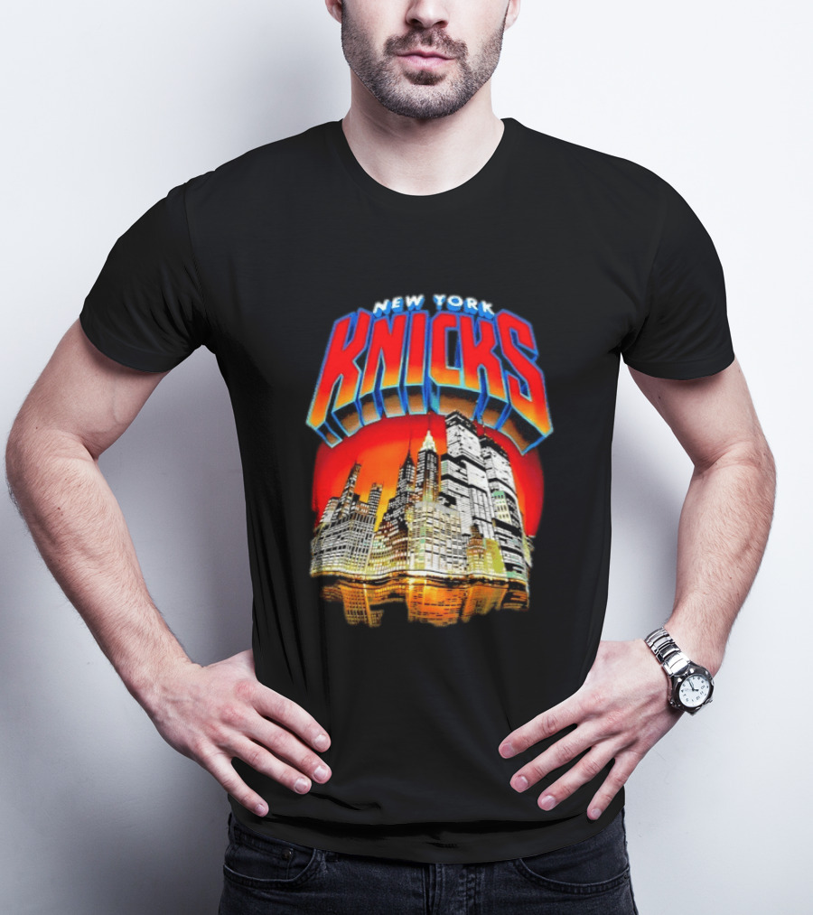 New York Knicks City Skyline Nightscape T-Shirt
