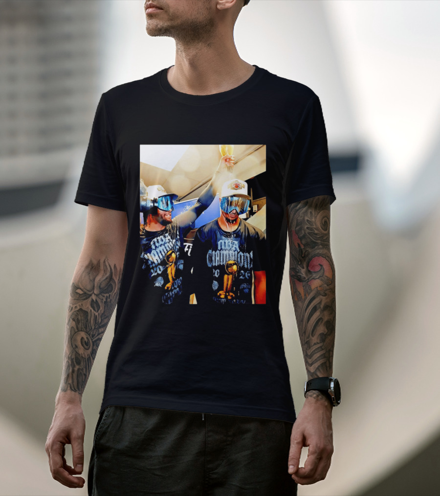 NBA Champions Celebration Jalen Brunson Josh Hart 2026 T-Shirt
