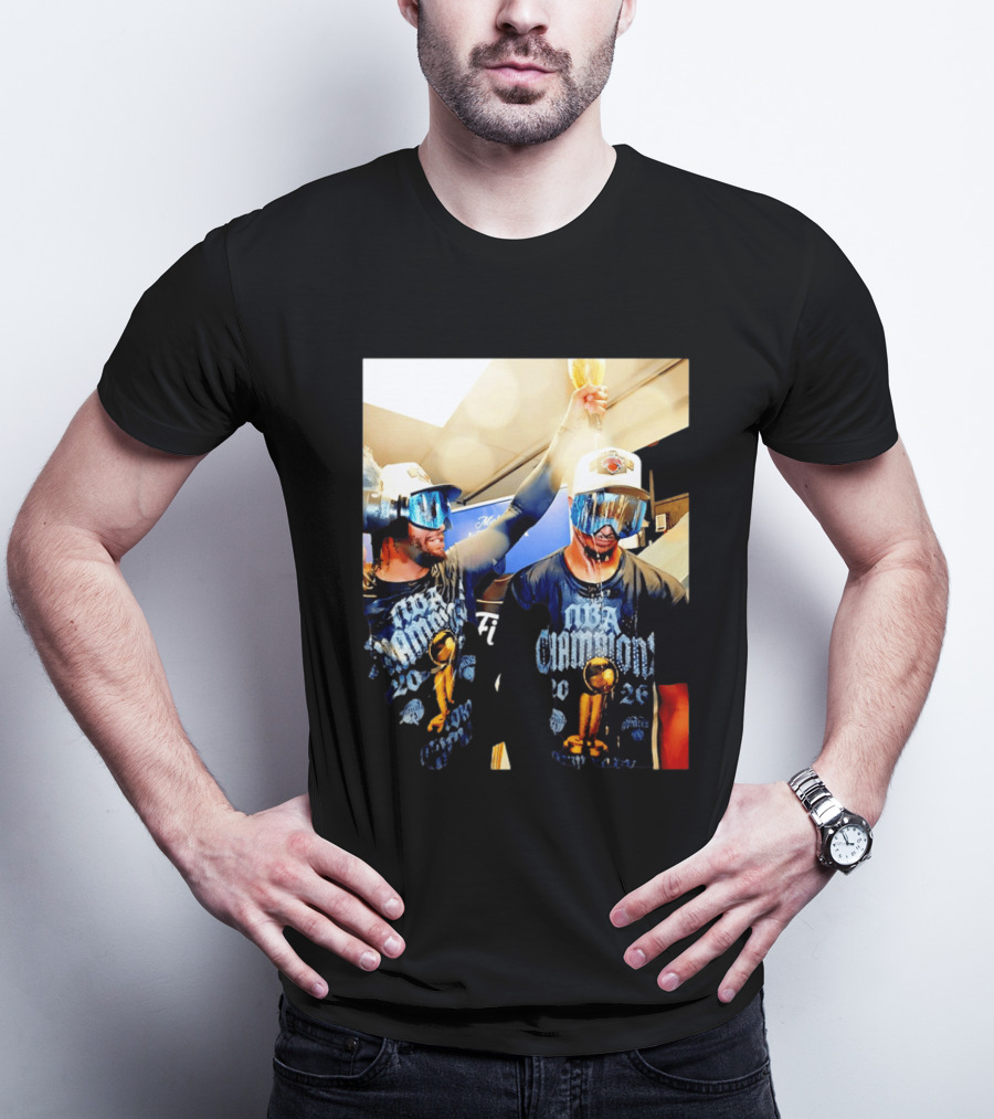 NBA Champions Celebration Jalen Brunson Josh Hart 2026 T-Shirt