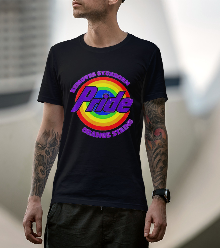 Pride Removes Stubborn Orange Stains Rainbow Circle T-Shirt