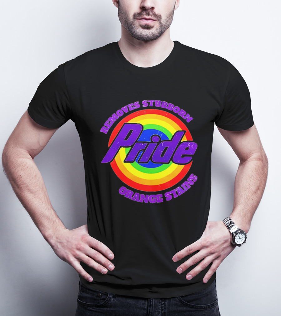 Pride Removes Stubborn Orange Stains Rainbow Circle T-Shirt