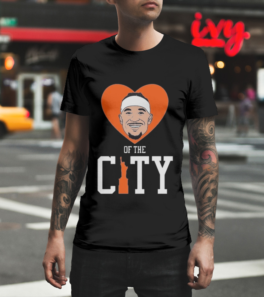 Josh Hart New York Knicks Heart Statue Of Liberty City T-Shirt