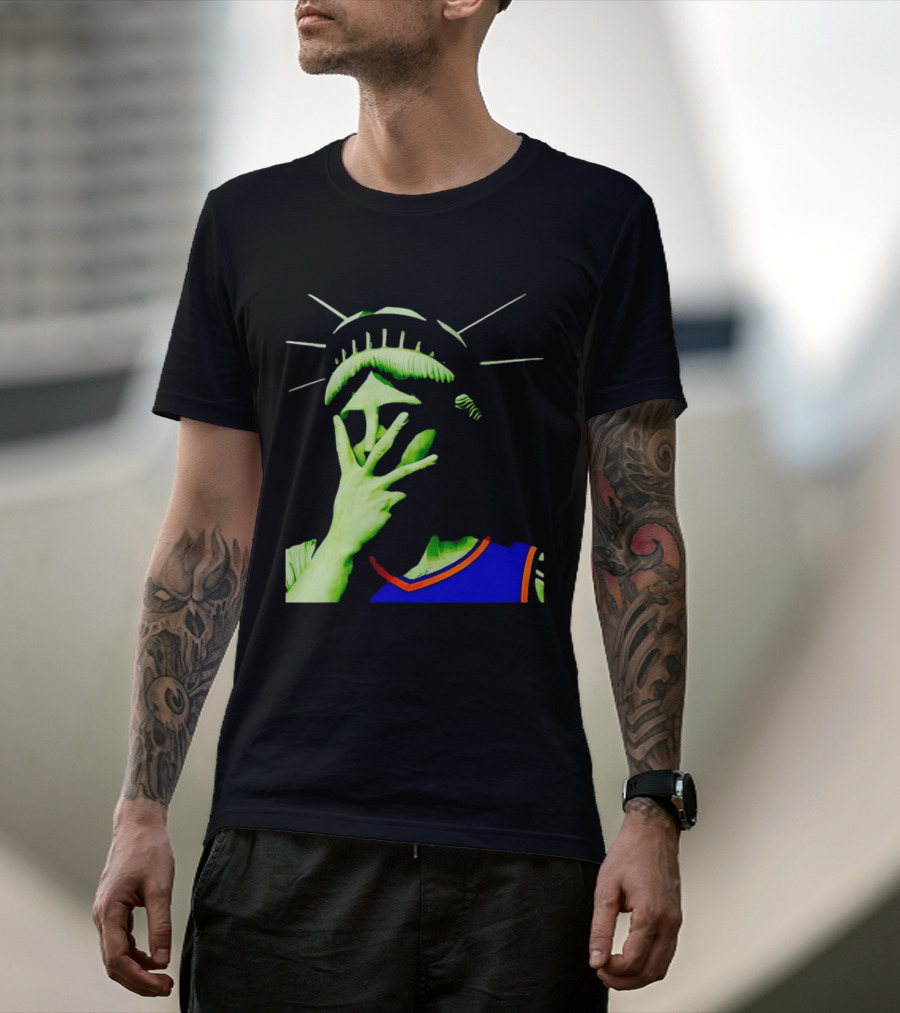 Statue Of Liberty New York Knicks Jersey Facepalm T-Shirt