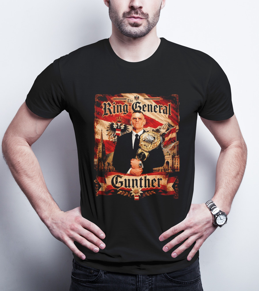 The Ring General Gunther Wrestling Champion With Eagle And Flag T-Shirt