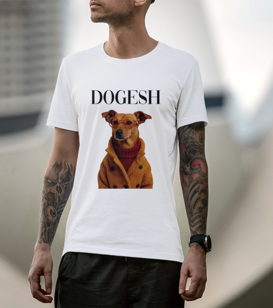 Dogesh Dapper Greyhound In Glasses And Coat T-Shirt