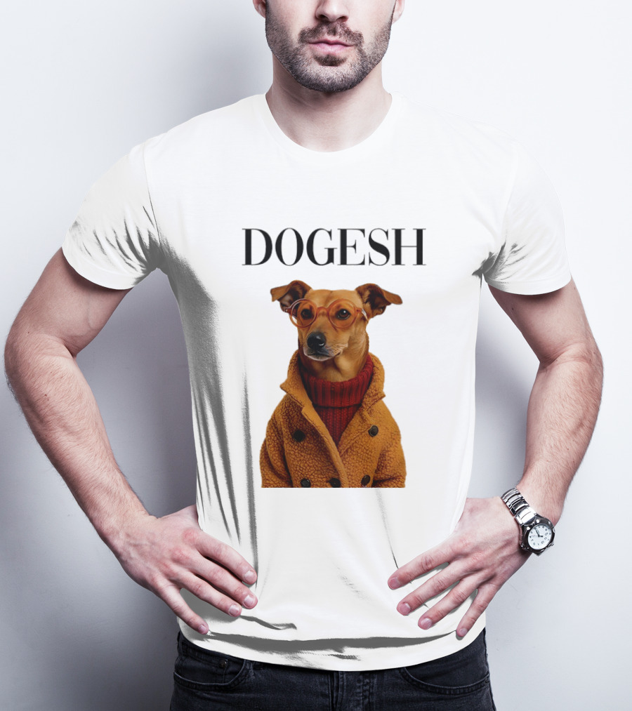 Dogesh Dapper Greyhound In Glasses And Coat T-Shirt