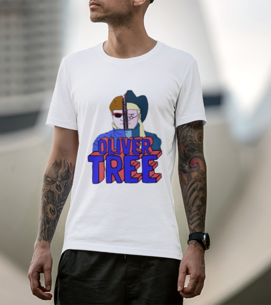 Oliver Tree Split Persona Sunglasses Half Cowboy Half Futuristic T-Shirt