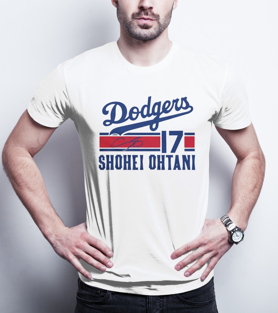 Dodgers Shohei Ohtani 17 Signature Number T-Shirt