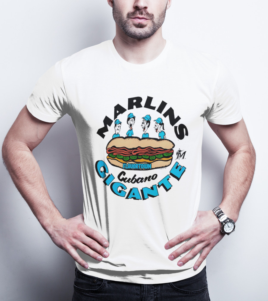 Marlins Cubano Gigante Flavortown Sandwich $1 T-Shirt