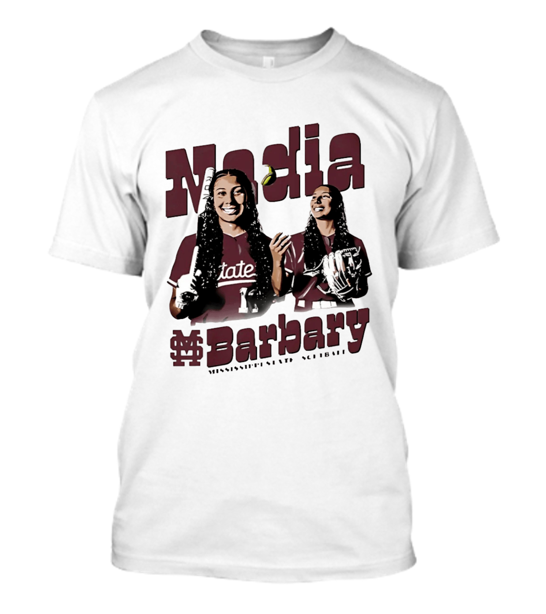 Mississippi State Nadia Barbary Bulldogs Baseball T-Shirt