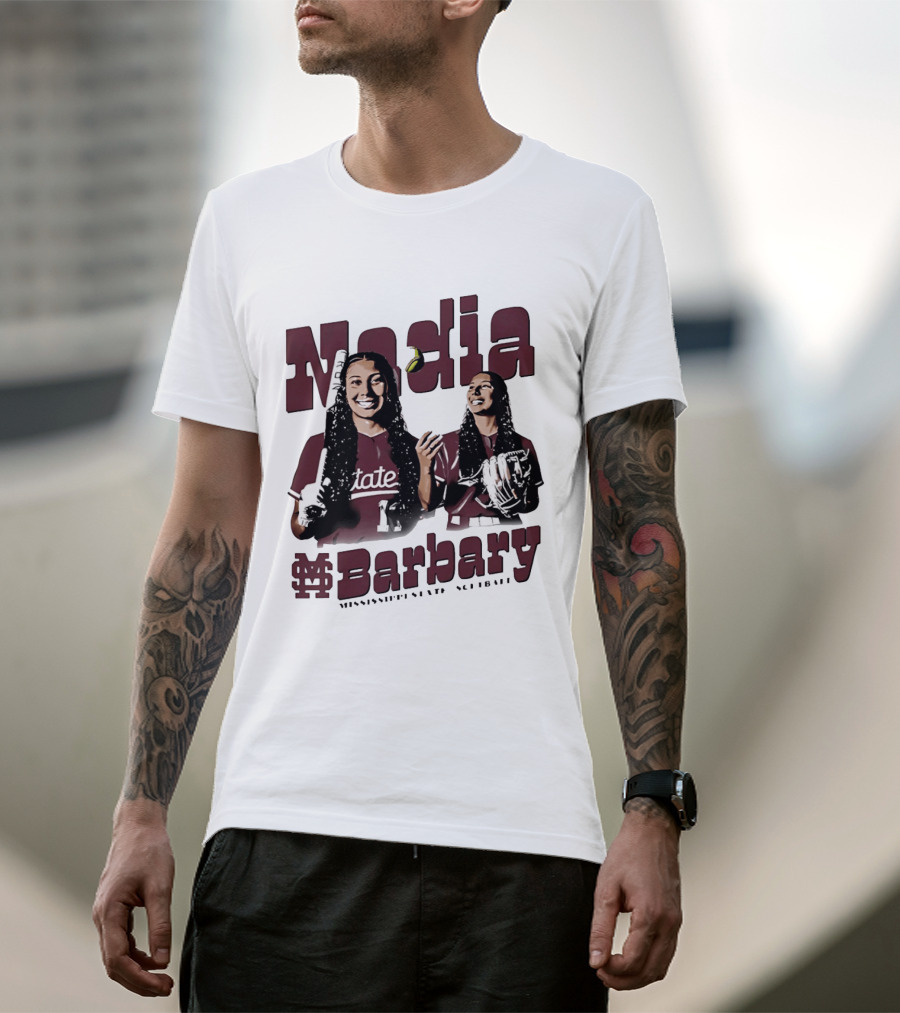 Mississippi State Nadia Barbary Bulldogs Baseball T-Shirt