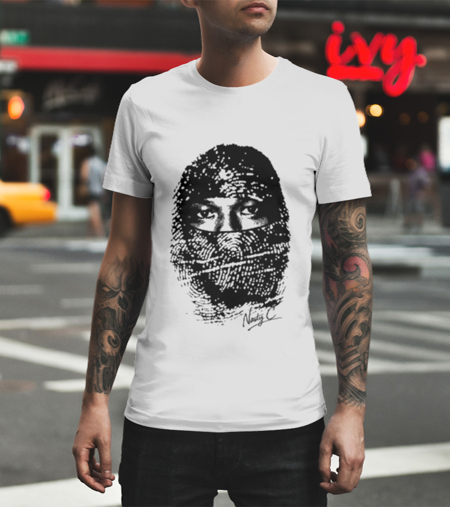 Nasty C Fingerprint Face Oversized Signature T-Shirt