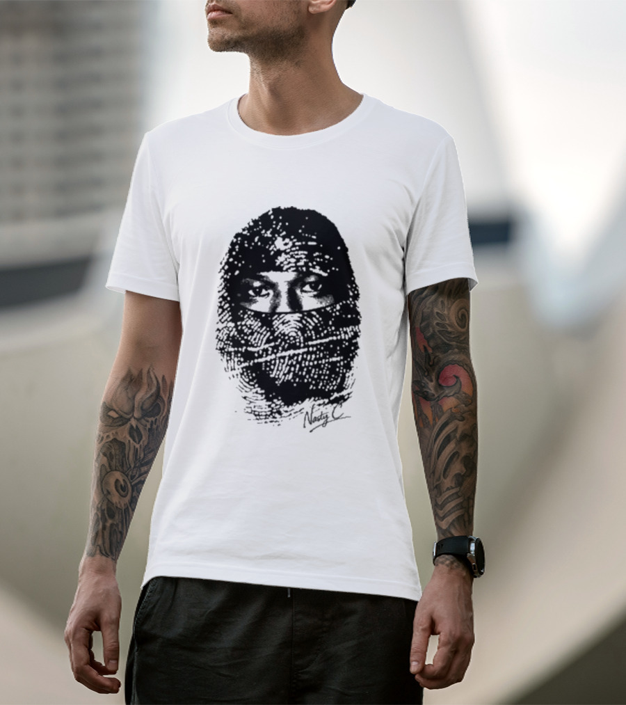 Nasty C Fingerprint Face Oversized Signature T-Shirt