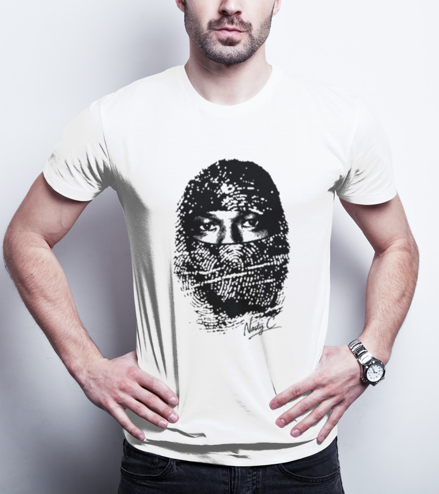 Nasty C Fingerprint Face Oversized Signature T-Shirt