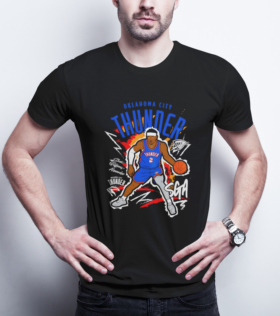 Oklahoma City Thunder Shai Gilgeous Alexander SGA Player Number Two Basketball T-Shirt