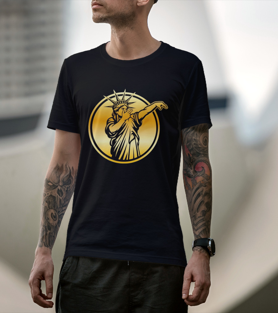 New York Knicks Jalen Brunson Statue Of Liber3 Gold T-Shirt