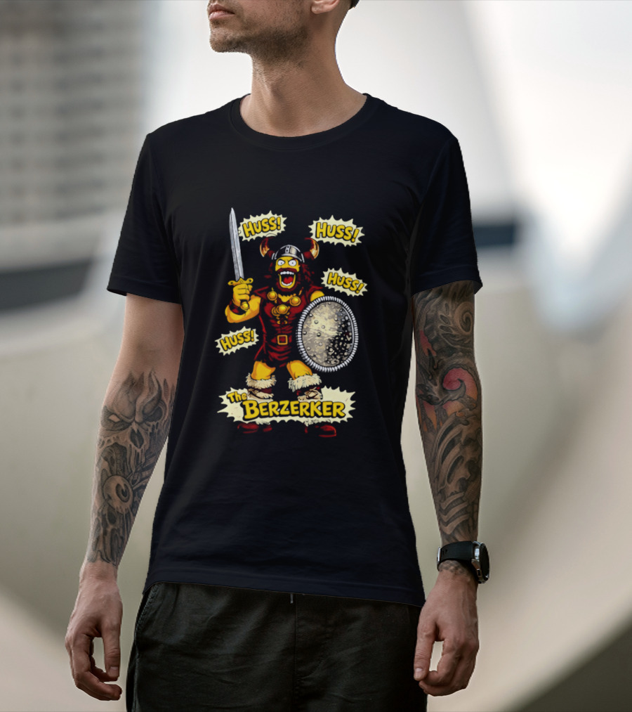 The Berzerker Huss Warrior Viking Berserker With Sword And Shield T-Shirt