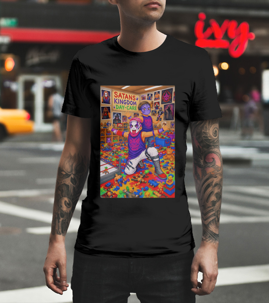 Satan's Kingdom Day Care Kids Cartoon Toys Chaos T-Shirt