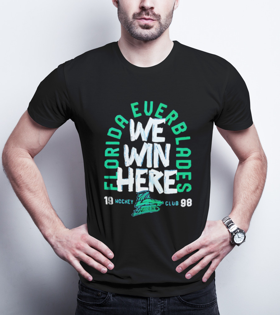Florida Everblades We Win Here 1998 Hockey Club T-Shirt