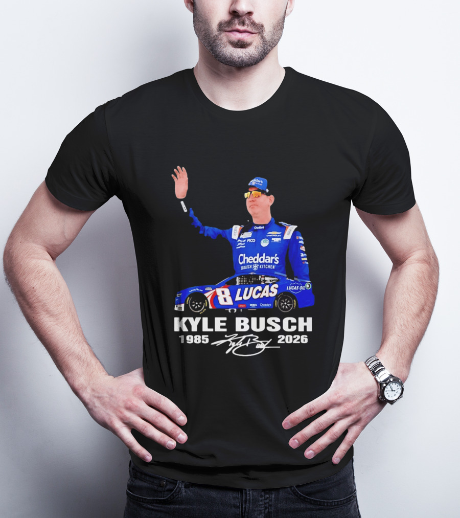 Kyle Busch 1985 2026 Lucas Oil Cheddar's Scratch Kitchen T-Shirt