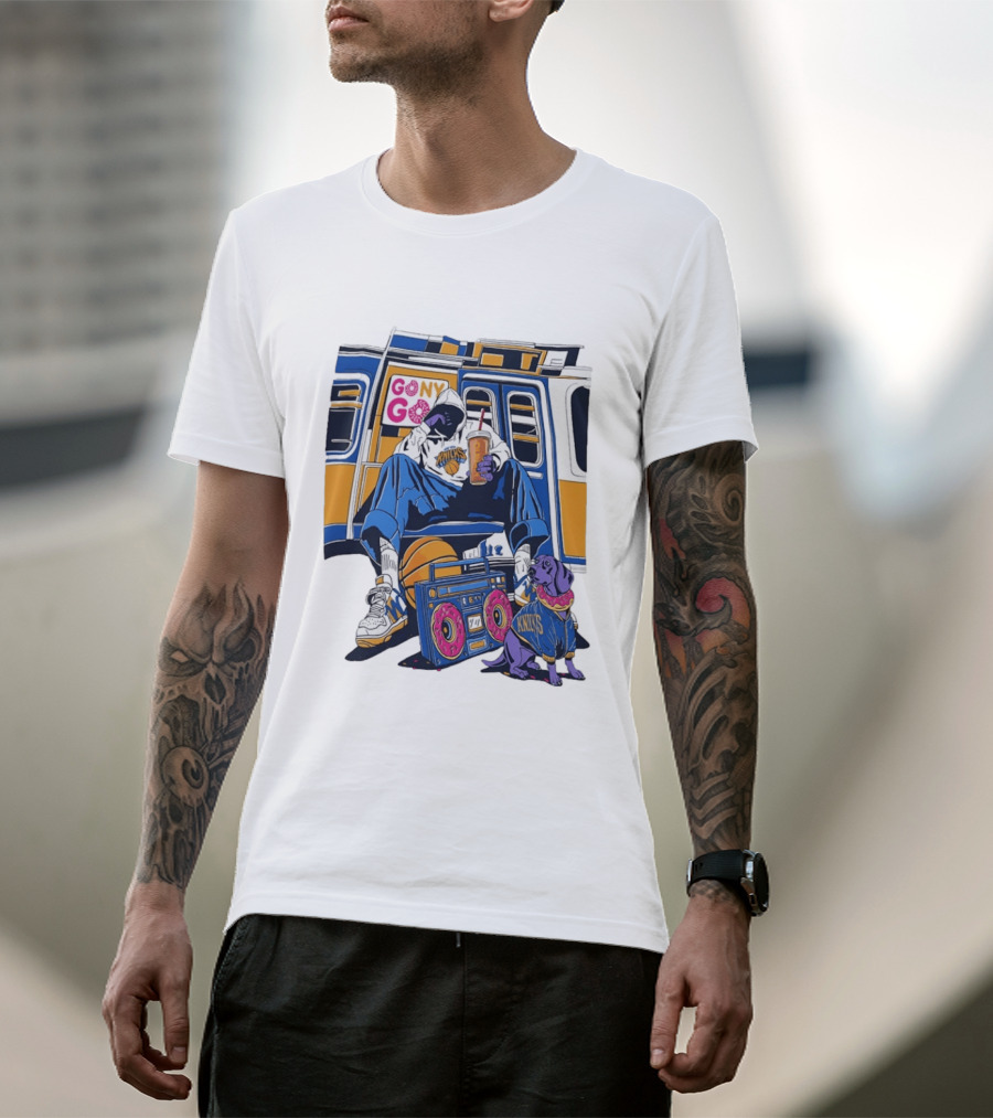 Knicks New York Subway GoNY Go Donut Streetwear Basketball T-Shirt