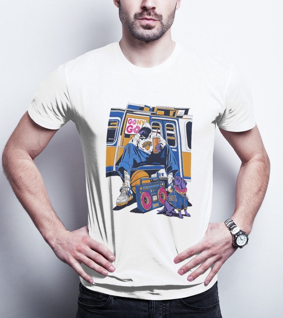 Knicks New York Subway GoNY Go Donut Streetwear Basketball T-Shirt