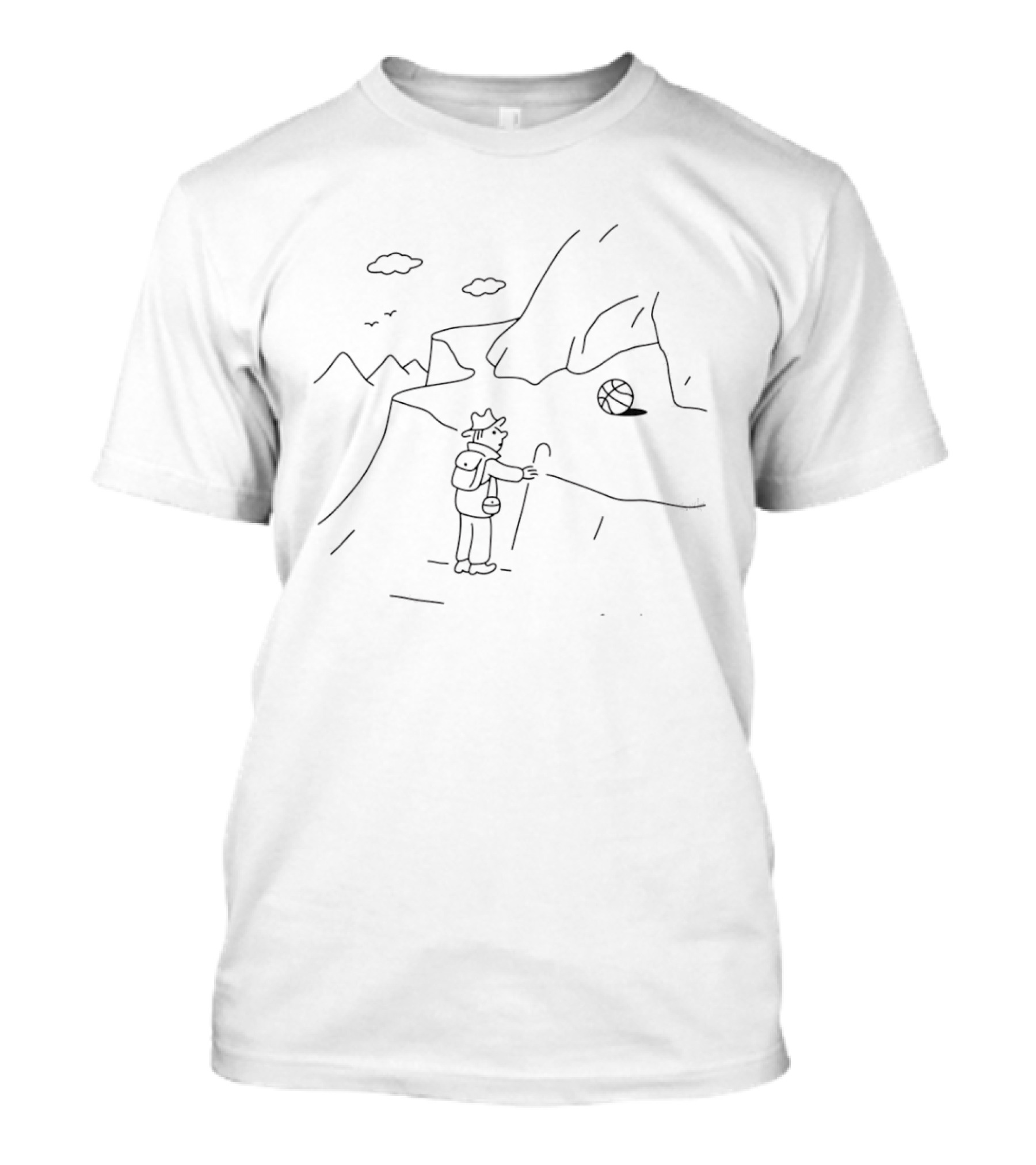 Hiker Discovers Lost Basketball In Mountainous Terrain T-Shirt