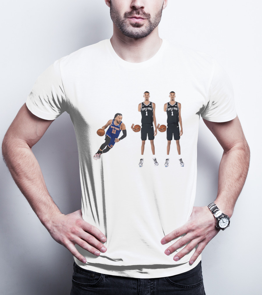 Jalen Brunson NY Knicks Vs Victor Wembanyama San Antonio Spurs Matchup NBA Basketball 9.11 T-Shirt