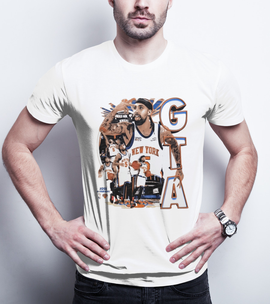 New York Knicks Jose Alvarado GTA Basketball 5 NYC T-Shirt