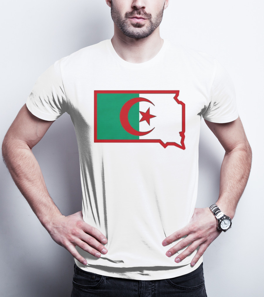 Lawrence Of Algeria Flag State Outline With Crescent And Star T-Shirt