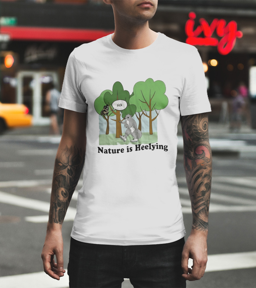 Nature Is Heelying Squirrel Sick Butterfly Trees T-Shirt