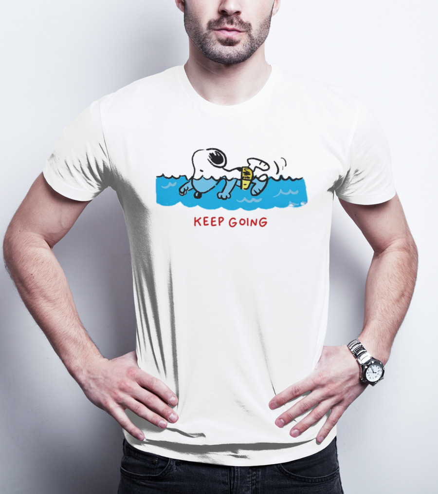 Peanuts Snoopy Swimming Keep Going Inspirational Motivation T-Shirt