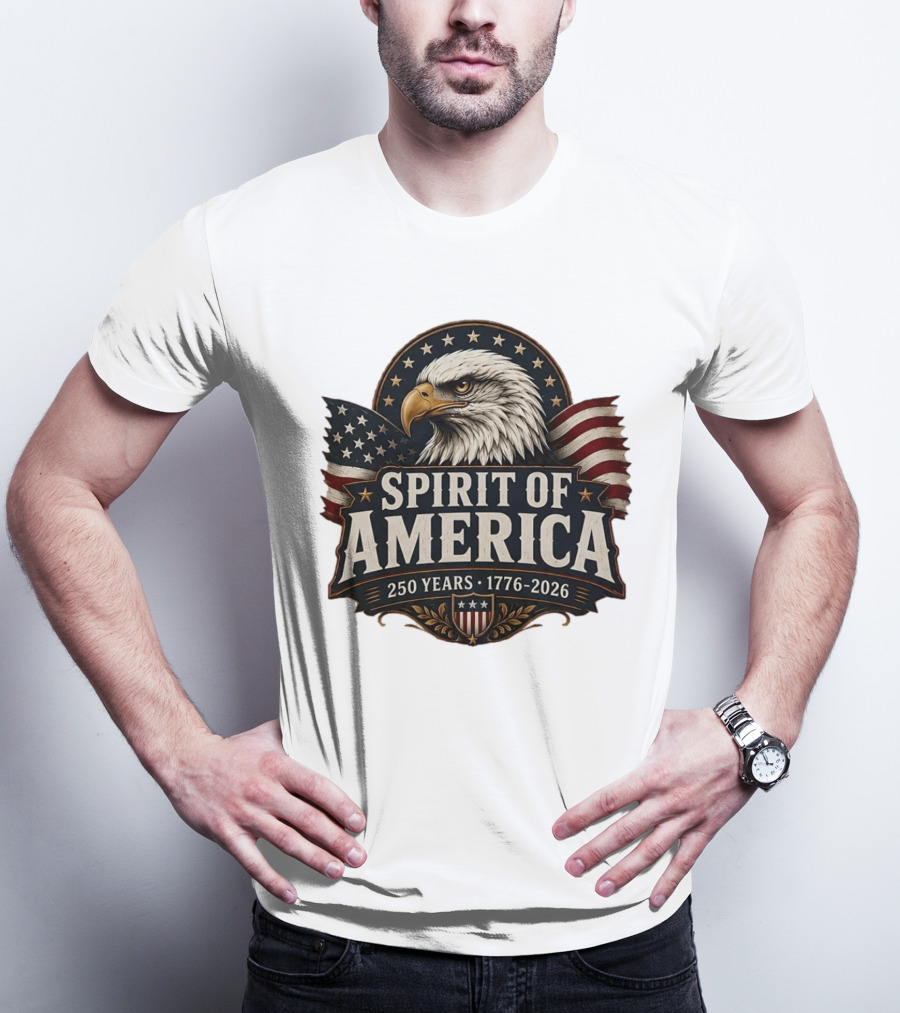 Spirit Of America Bald Eagle 250 Years 1776 2026 T-Shirt