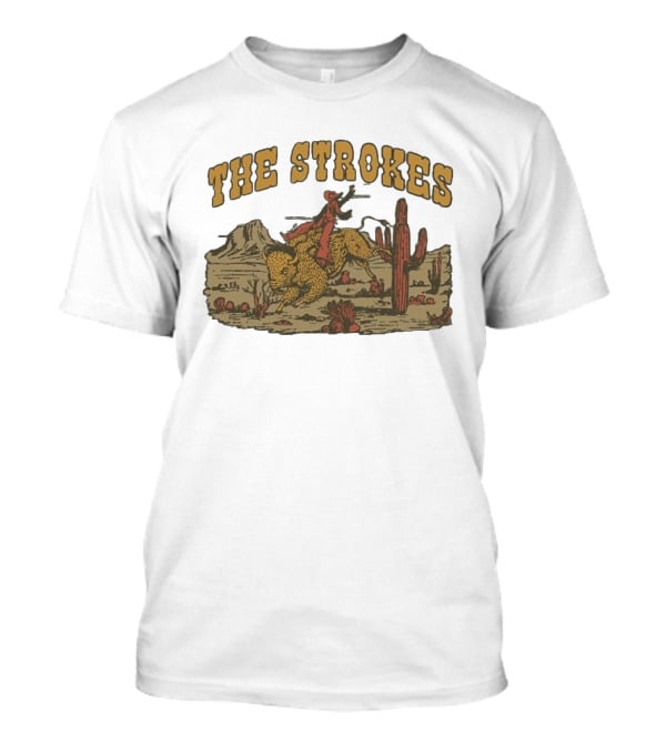 The Strokes Western Bull Rider Desert Scene T-Shirt