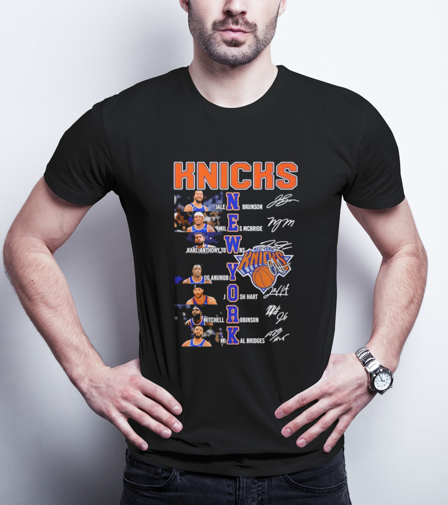 Knicks New York Brunson Robinson Hartenstein Randle Barrett Rose Quickley Hart Bridges T-Shirt