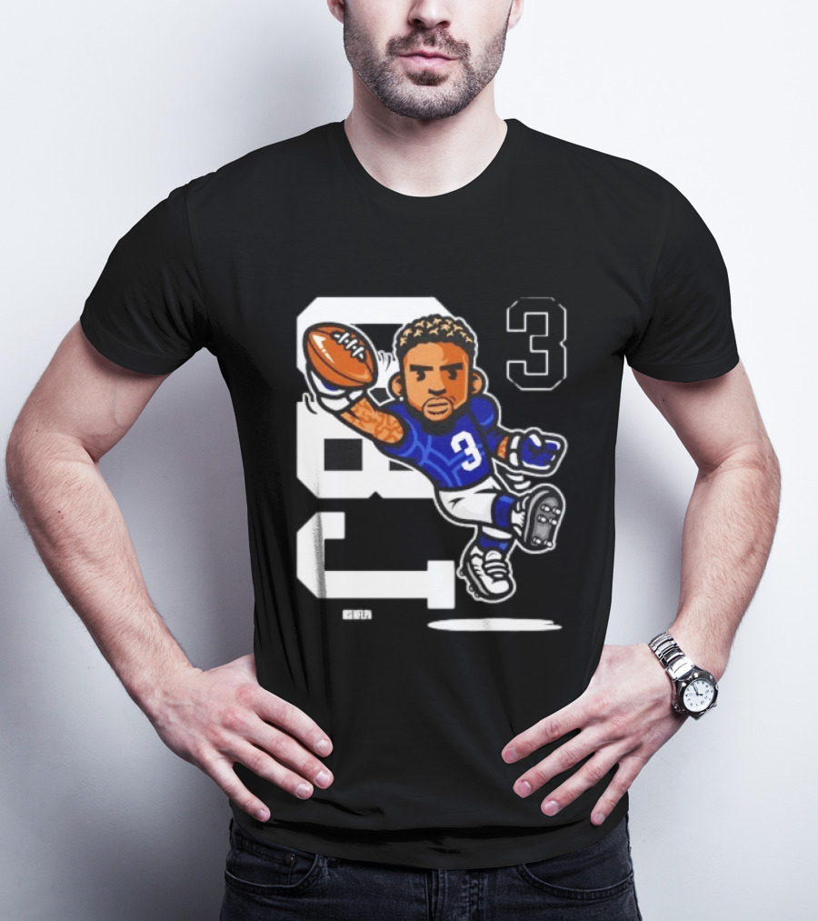 Odell Beckham Jr. 3 New York Giants Character Catch T-Shirt