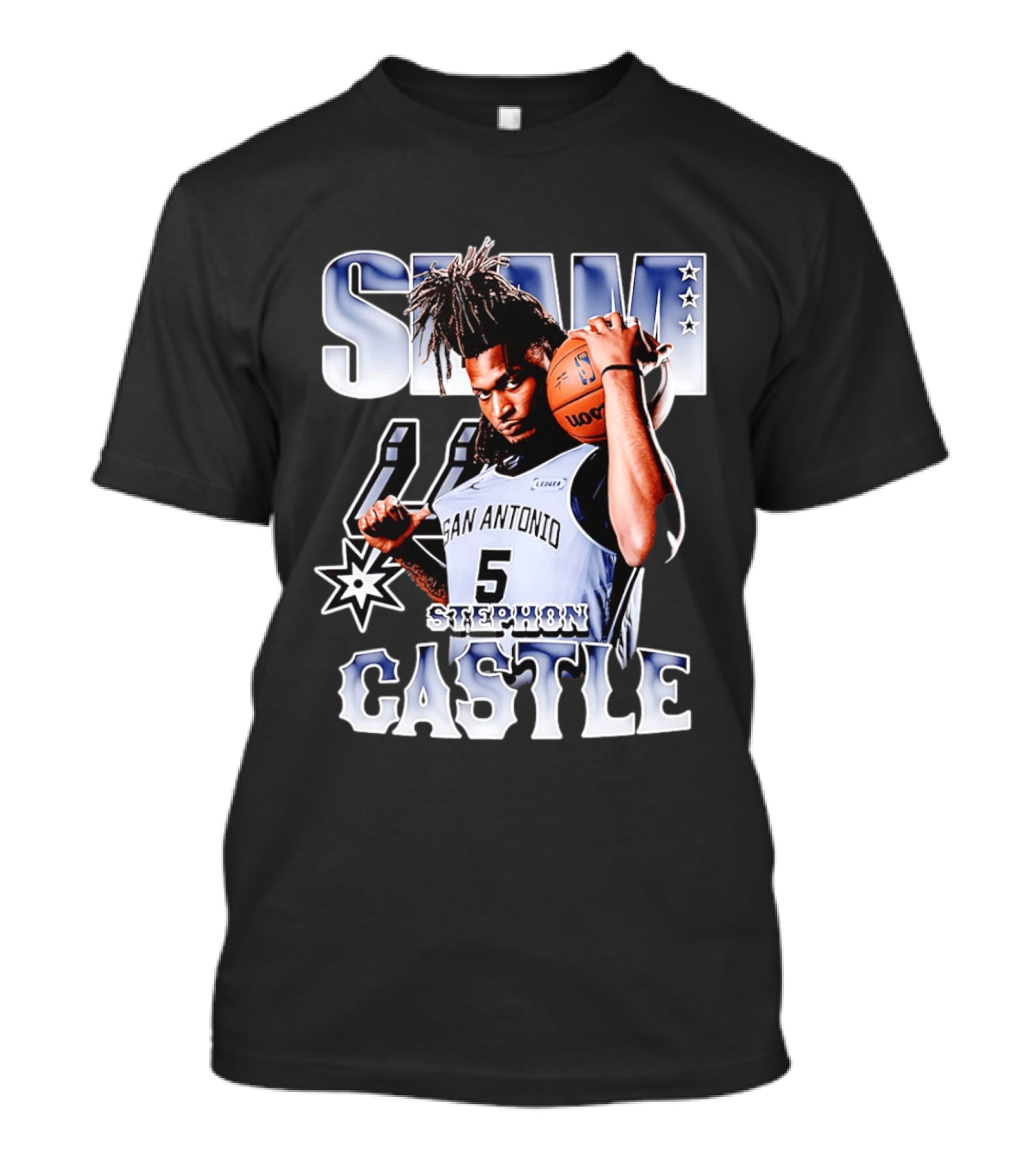 San Antonio Spurs Stephon Castle SLAM Basketball Star T-Shirt