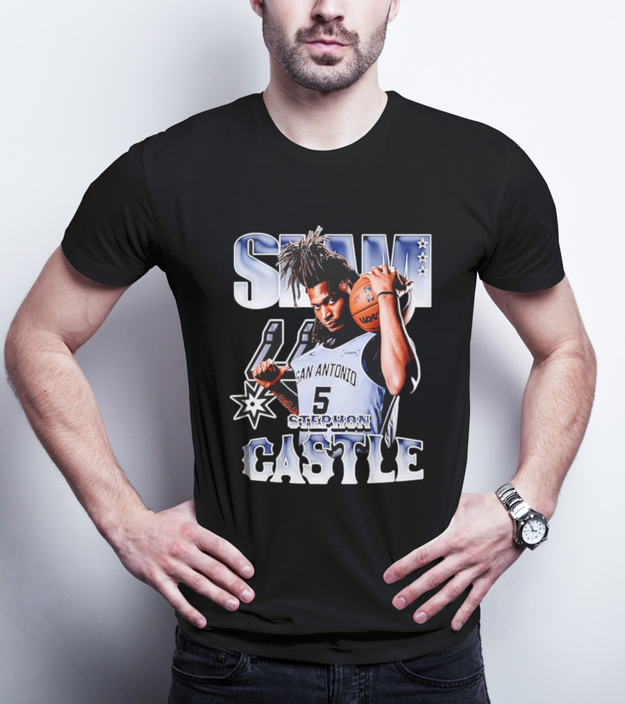 San Antonio Spurs Stephon Castle SLAM Basketball Star T-Shirt