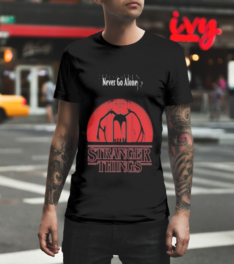 Stranger Things Never Go Alone Universal Studios Halloween Horror Nights T-Shirt