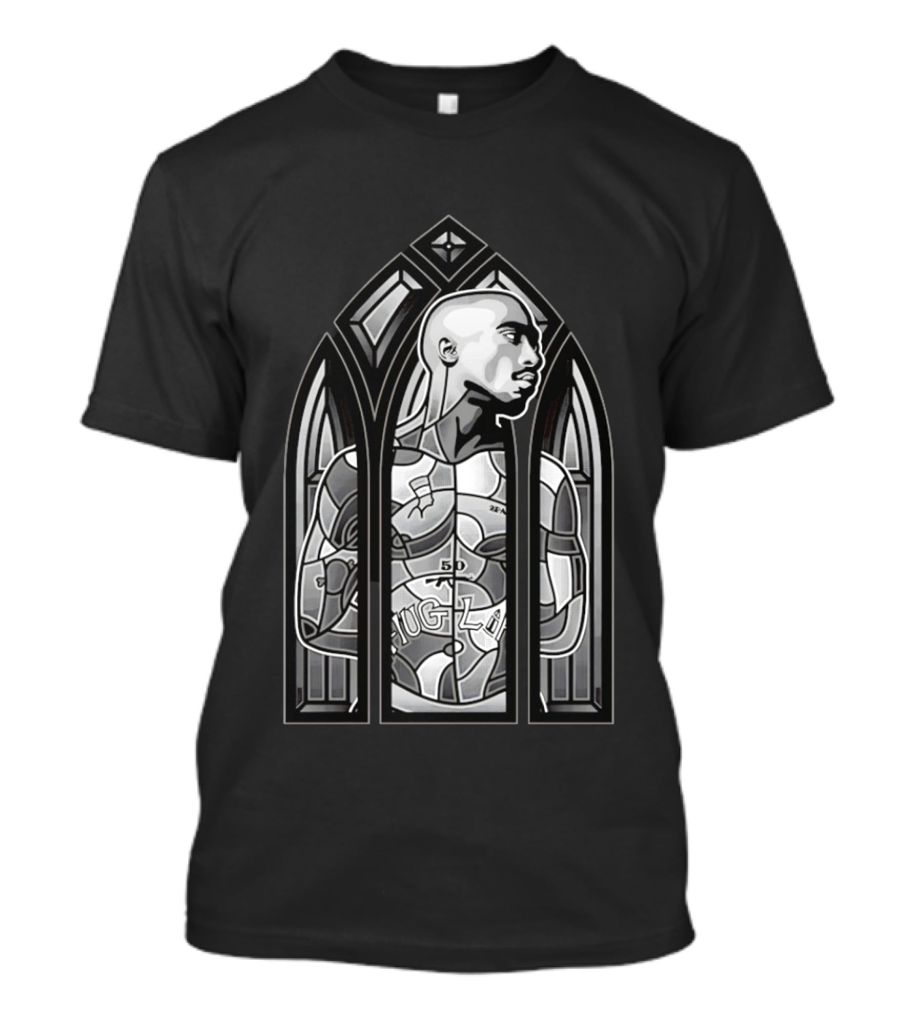 Tupac Shakur Thug Life Stained Glass Window 2Pac T-Shirt