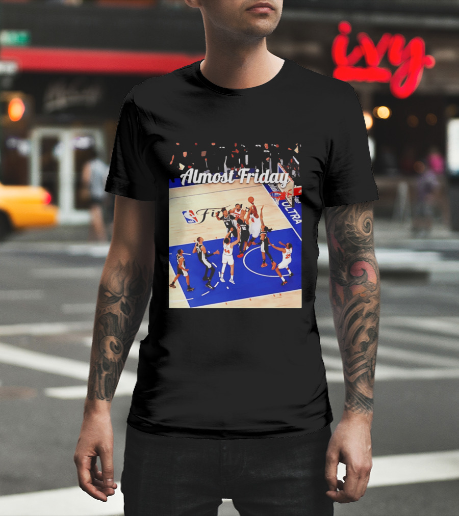 Almost Friday New York Knicks NBA Fit Game 4 Action Scene T-Shirt