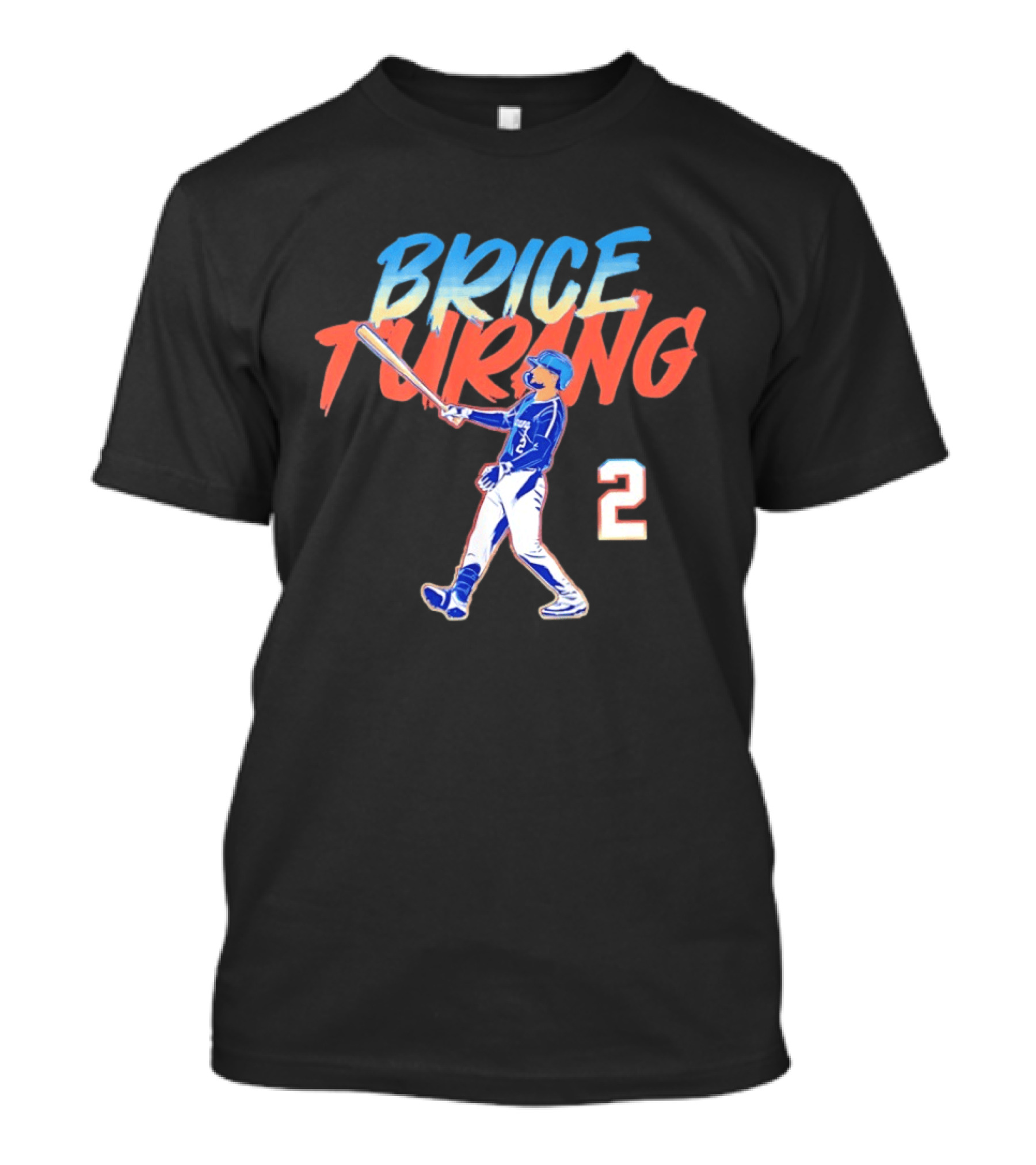 Brice Turang Milwaukee Brewers Slugger Swing Number 2 T-Shirt