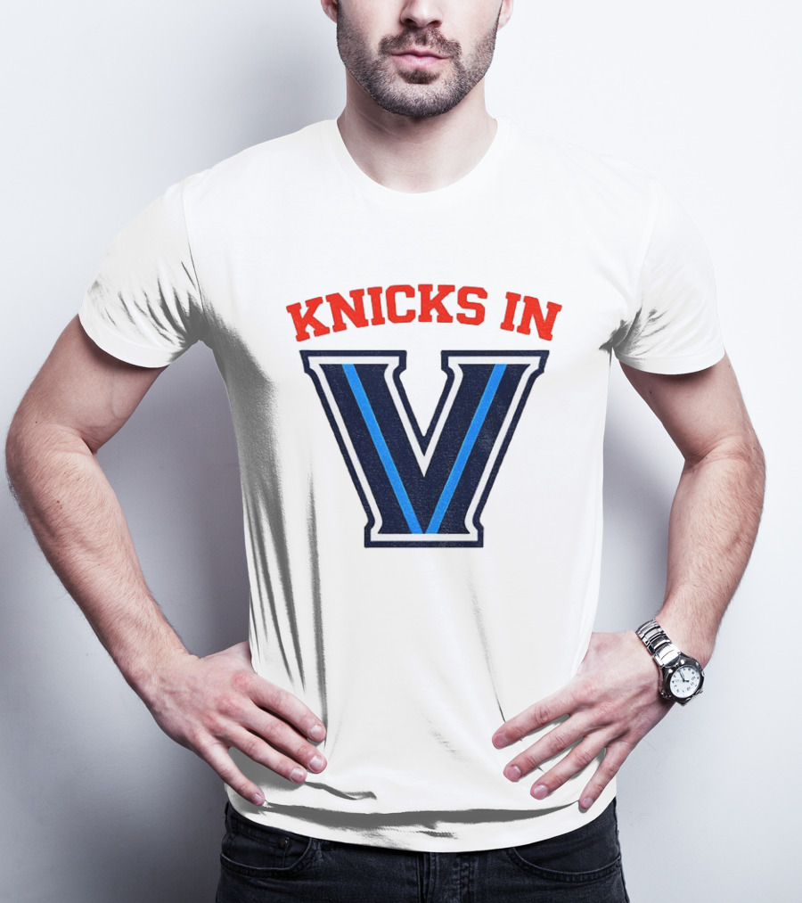 Knicks In V New York Knicks Villanova Wildcats NBA 2026 T-Shirt