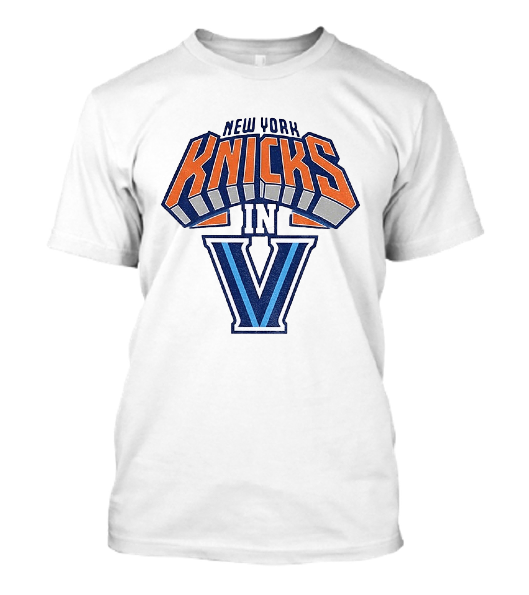 New York Knicks In V Villanova Wildcats Basketball Collaboration NBA 2026 T-Shirt