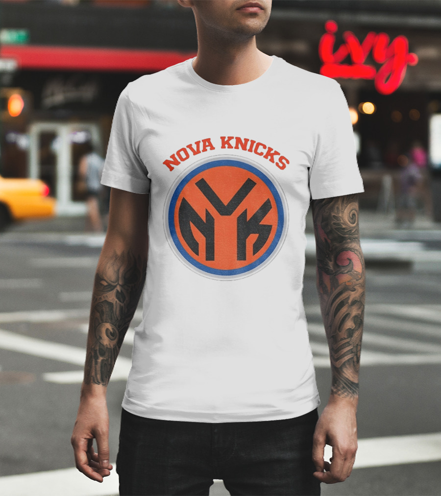 Nova Knicks NVK Villanova Wildcats New York Knicks Basketball Mashup T-Shirt