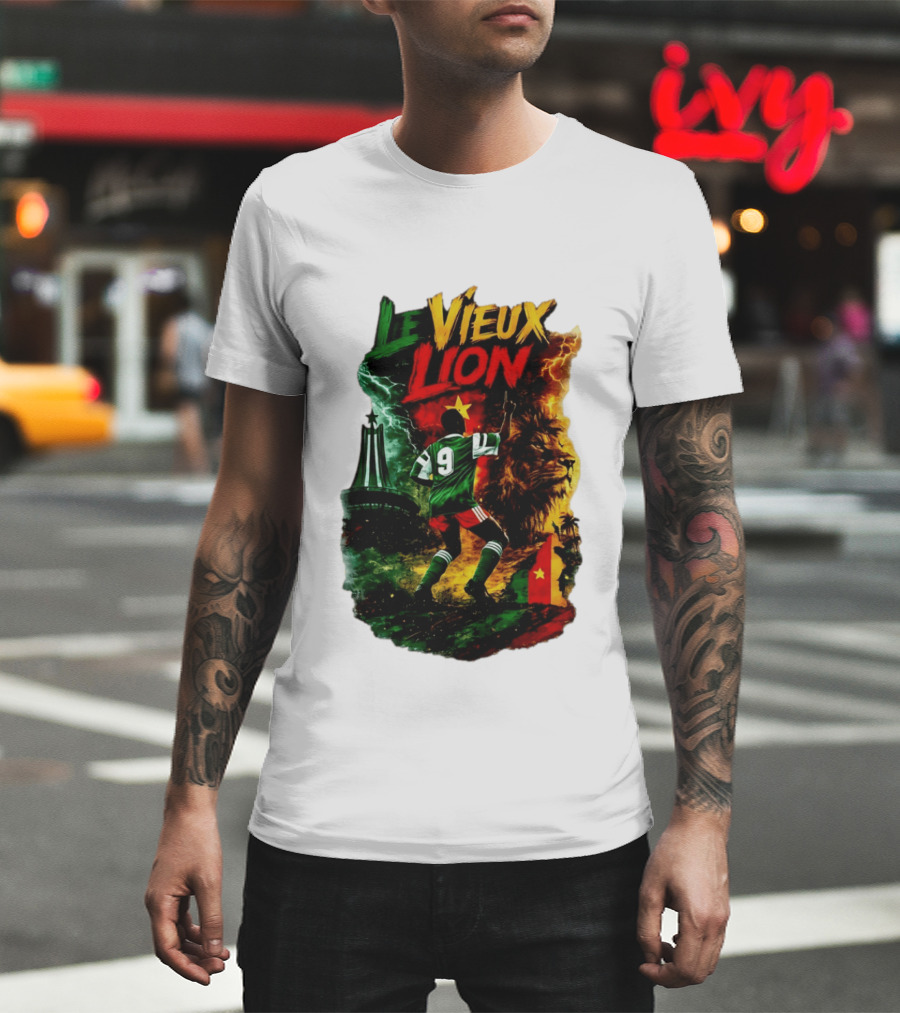Le Vieux Lion Roger Milla Cameroon Football Icon T-Shirt