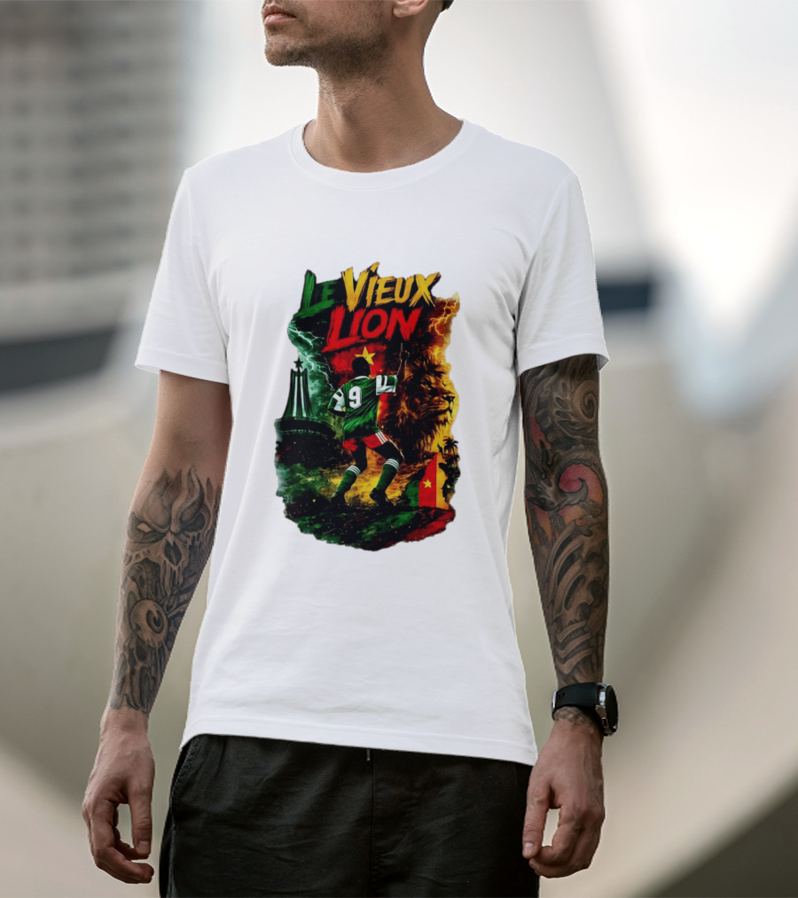 Le Vieux Lion Roger Milla Cameroon Football Icon T-Shirt