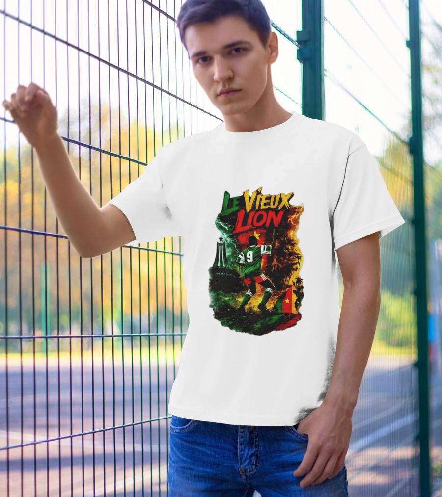 Le Vieux Lion Roger Milla Cameroon Football Icon T-Shirt