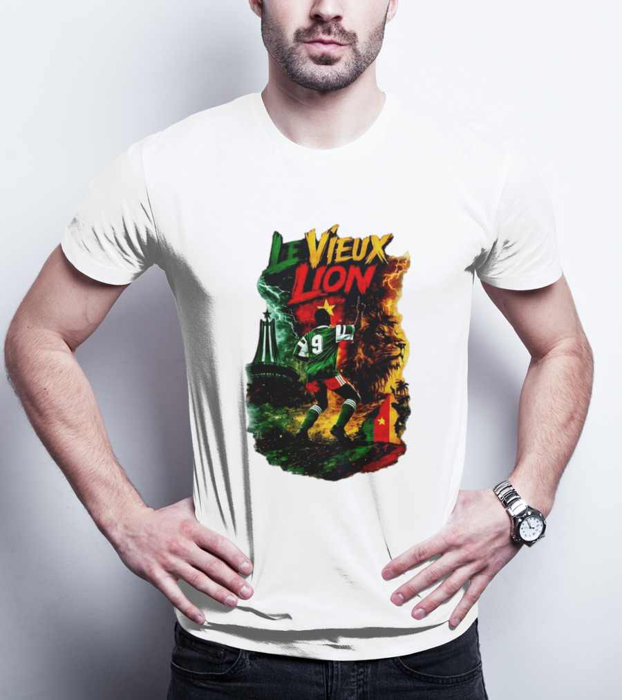 Le Vieux Lion Roger Milla Cameroon Football Icon T-Shirt
