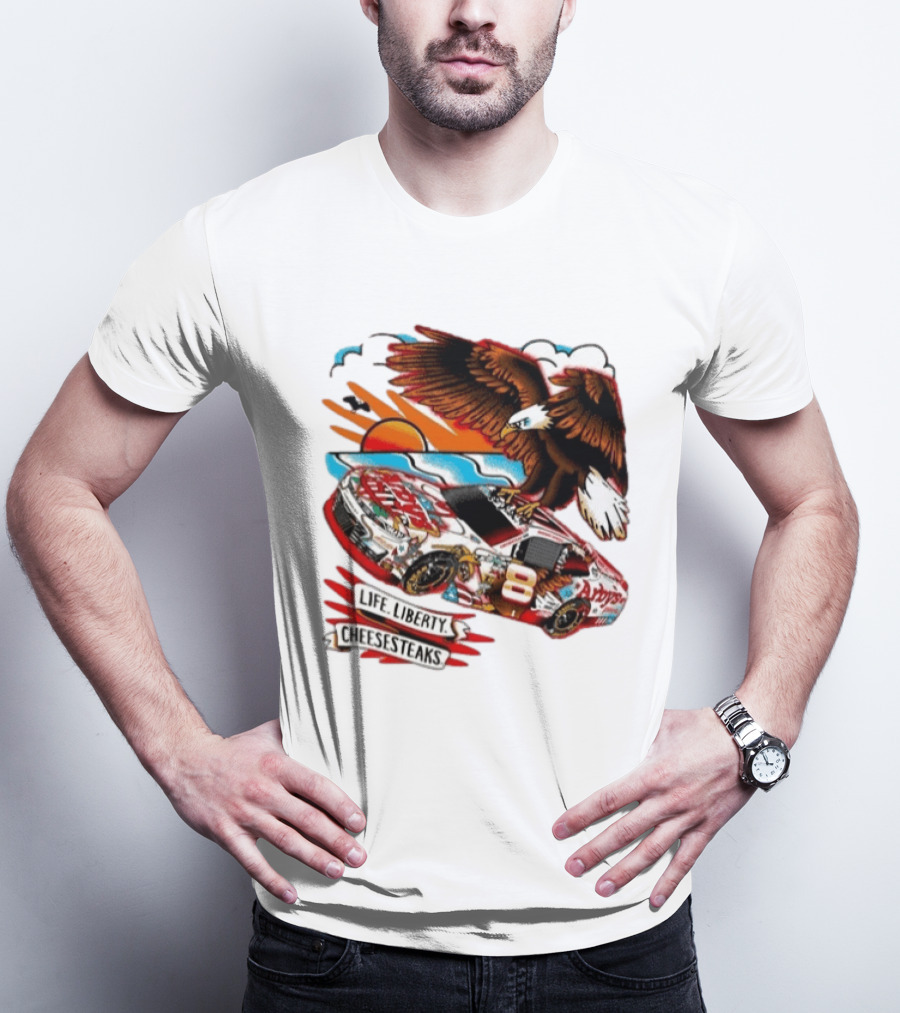 Life Liberty Cheesesteaks Arby's Racing Car Eagle Patriotic T-Shirt